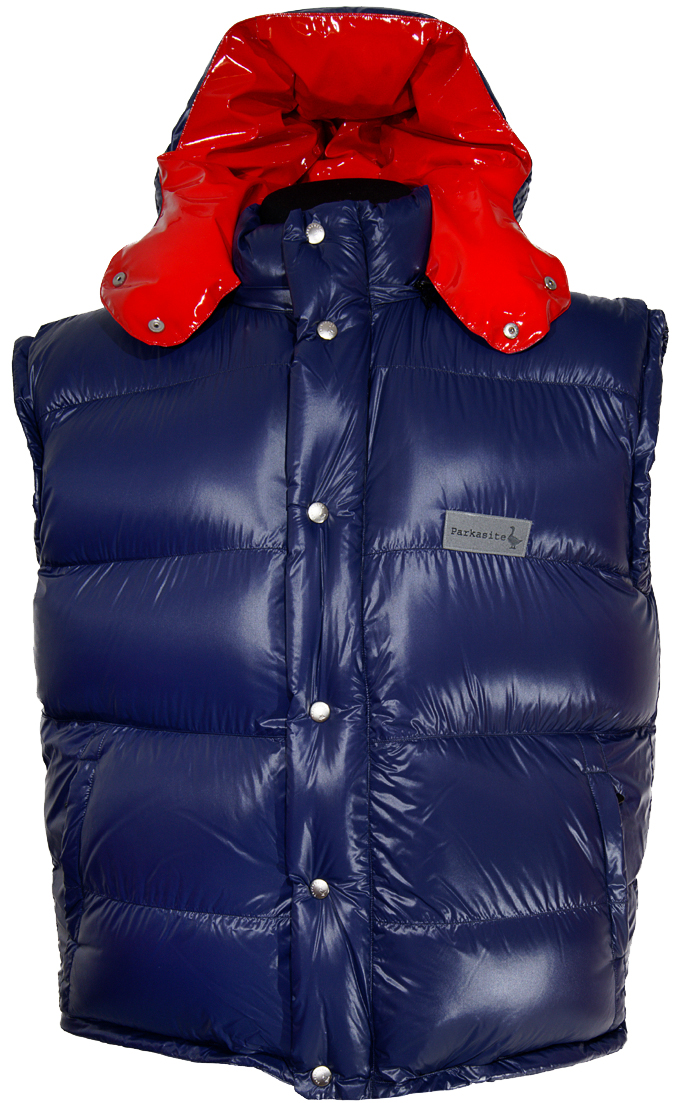 www.parkasite.com - Vinland Vest royal shiny Glossshell - red ultra ...